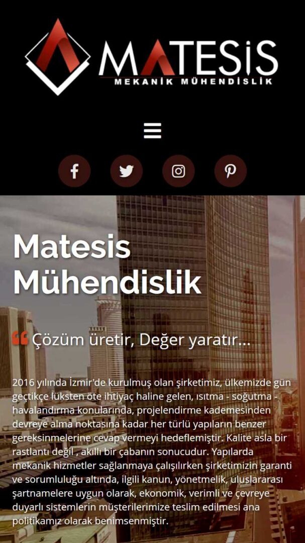 Matesis Mühendislik Web Sitesi - İthaki Ajans