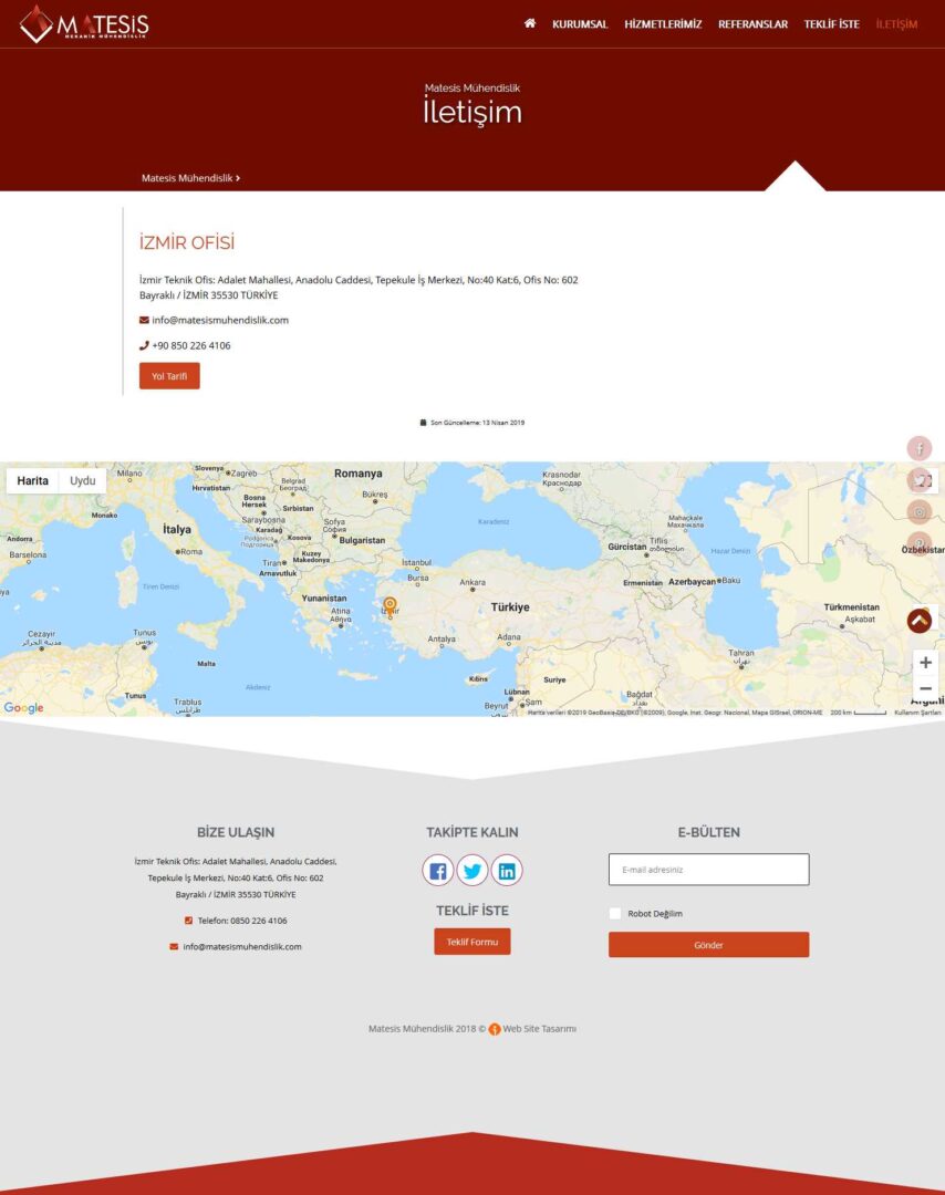Matesis Mühendislik Web Sitesi - İthaki Ajans